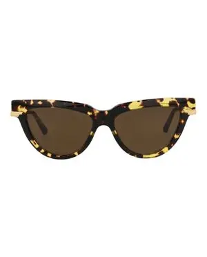 Bottega Veneta Cat Eyeframe Recycled Acetate Sunglasses - Havana Gold Brown (bv1265s/30014573/002)