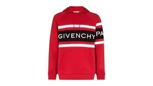 Givenchy Paris Embroidered Logo Hoodie - Red