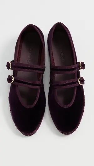 FLABELUS Claire Velvet Mary Jane Flats