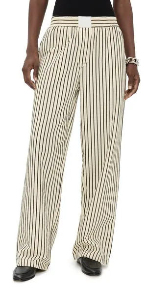 Lioness Cobain Wide Leg Pants - Cream Stripe
