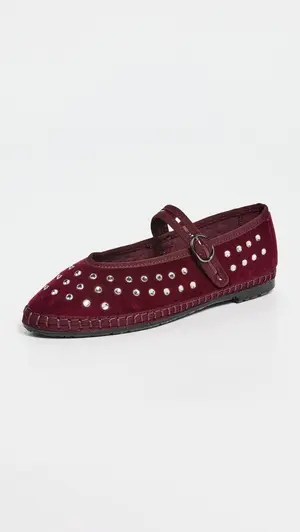 FLABELUS Mae Velvet Mary Jane Flats