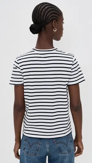 Madewell Stripe Crewneck T-shirt - B&w Stripe