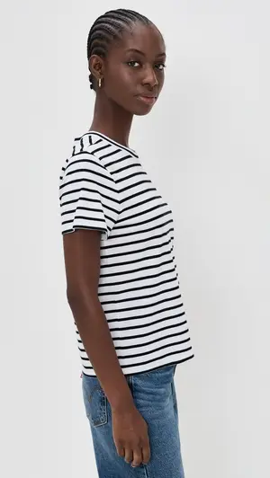 Madewell Stripe Crewneck T-shirt - B&w Stripe