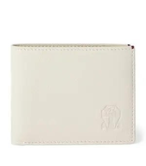 Brunello Cucinelli Grained Leather Bifold Wallet - White
