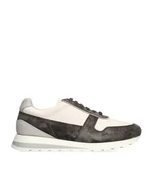 Brunello Cucinelli Suede And Calfskin Runner Sneakers