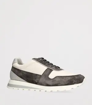 Brunello Cucinelli Suede And Calfskin Runner Sneakers