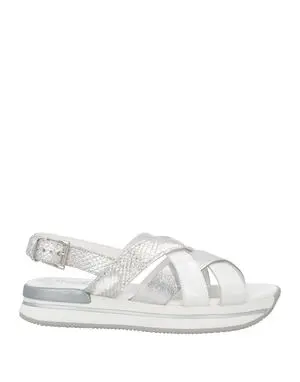 Hogan Leather Sandals - Silver