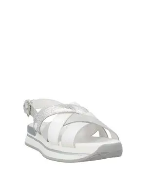 Hogan Leather Sandals - Silver