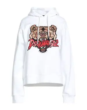 Dsquared2 Cotton Fleece Sweatshirt With Appliqués - White