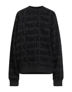 Just Cavalli Flocked Logo Print Sweatshirt