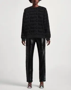 Just Cavalli Flocked Logo Print Sweatshirt