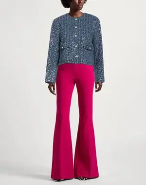 Maje Denim Jacket With Sequin Appliqués