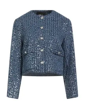Maje Denim Jacket With Sequin Appliqués