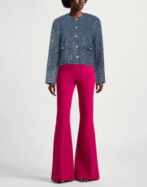 Maje Denim Jacket With Sequin Appliqués