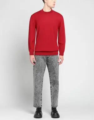GIOFERRARI Merino Wool Mock Neck Sweater - Red
