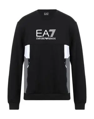 EA7 Cotton-blend French Terry Sweatshirt - Black