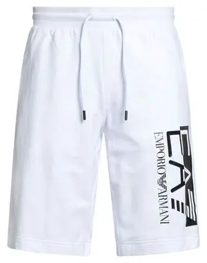 EA7 Cotton French Terry Shorts - White