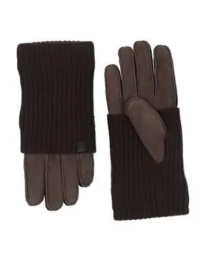 Giorgio Armani Lambskin And Cashmere Gloves - Brown