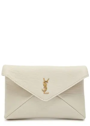 Saint Laurent Cassandre Pebbled Leather Clutch