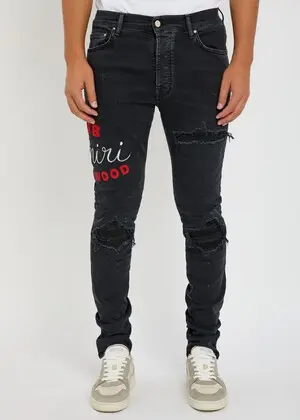 Amiri Appliquéd Skinny Jeans - Black