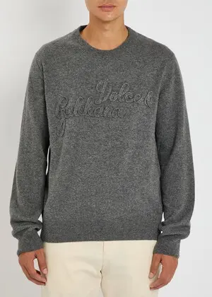 Dolce & Gabbana Logo-appliquéd Wool Sweatshirt