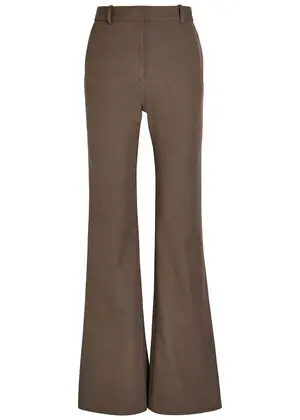 JOSEPH Tafira Flared-leg Trousers - Brown Light