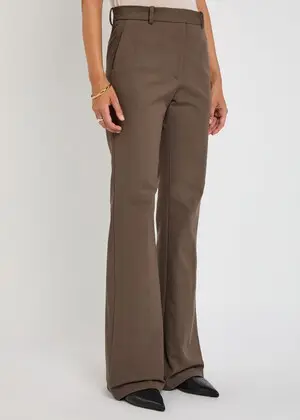 JOSEPH Tafira Flared-leg Trousers - Brown Light