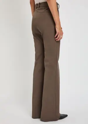 JOSEPH Tafira Flared-leg Trousers - Brown Light