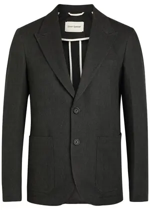 Oliver Peoples Mansfield Herringbone Cotton And Wool-blend Blazer