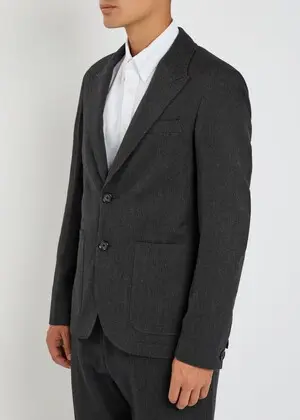 Oliver Peoples Mansfield Herringbone Cotton And Wool-blend Blazer