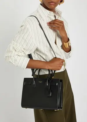 Saint Laurent Sac De Jour Mini Leather Top Handle Bag - Black