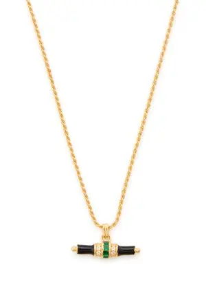 LAURA VANN Bridget Enamelled 18kt Gold Vermeil Necklace - No Colour