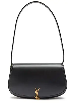 Saint Laurent Demi Lune Leather Shoulder Bag - Black