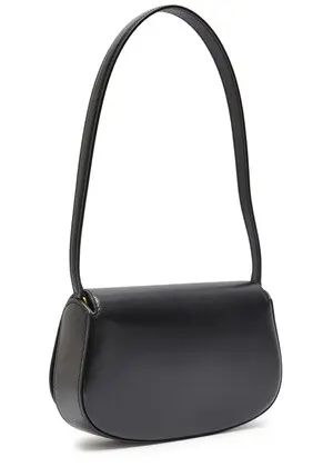 Saint Laurent Demi Lune Leather Shoulder Bag - Black