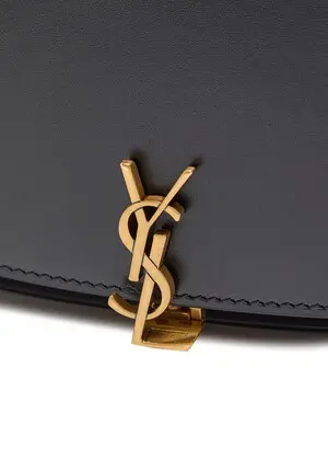 Saint Laurent Demi Lune Leather Shoulder Bag - Black