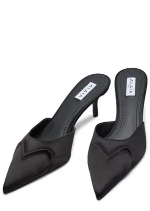 Alaïa Le Coeur 55 Satin Mules
