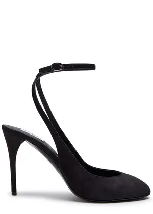 Alaïa Decollete 90 Suede Slingback Pumps - Black