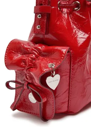 Acne Studios Multipocket Mini Patent Leather Bucket Bag - Red