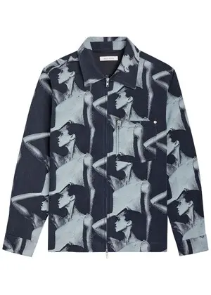 Wales Bonner Jet Jacquard Denim Jacket In Indigo - 60% Off