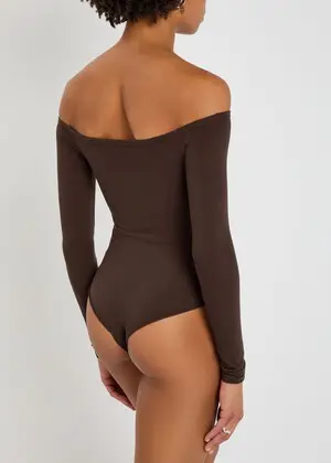 Alaïa Off-the-shoulder Stretch-nylon Bodysuit