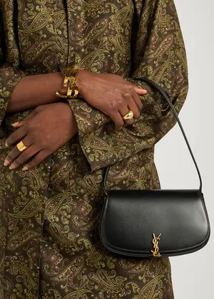 Saint Laurent Demi Lune Leather Shoulder Bag