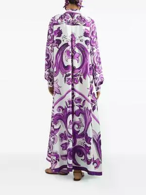 Dolce & Gabbana Maiolica-print Shirt Dress - Purple