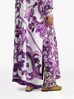 Dolce & Gabbana Maiolica-print Shirt Dress - Purple
