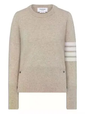Thom Browne Shetland-wool 4-bar Jersey-stitch Sweater - Neutrals