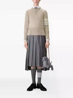 Thom Browne Shetland-wool 4-bar Jersey-stitch Sweater - Neutrals