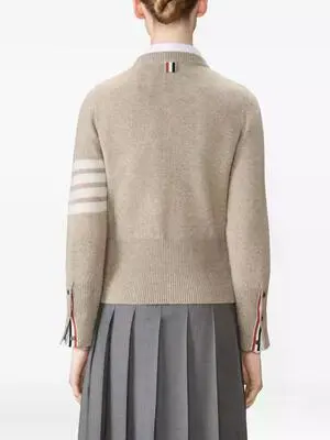 Thom Browne Shetland-wool 4-bar Jersey-stitch Sweater - Neutrals