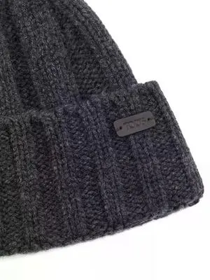 TOD'S Ribbed-knit Beanie - Grey