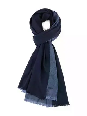 TOD'S Fringed Two-tone Scarf - Blue
