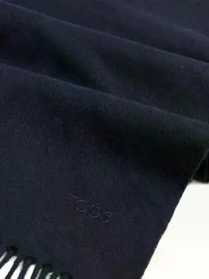 TOD'S Fringed Cashmere Scarf - Blue