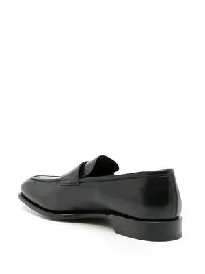 FERRAGAMO Leather Penny Loafers - Black